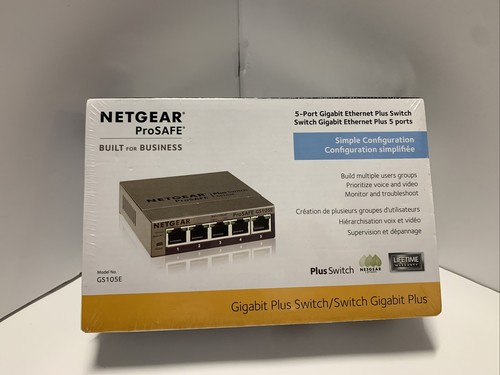 Netgear ProSafe GS105E 5-Port Gigabit Ethernet Plus Switch NEW SEALED ...