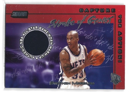 2001-02 Topps Stadium Club Stroke of Genius Stephon Marbury Game worn ...