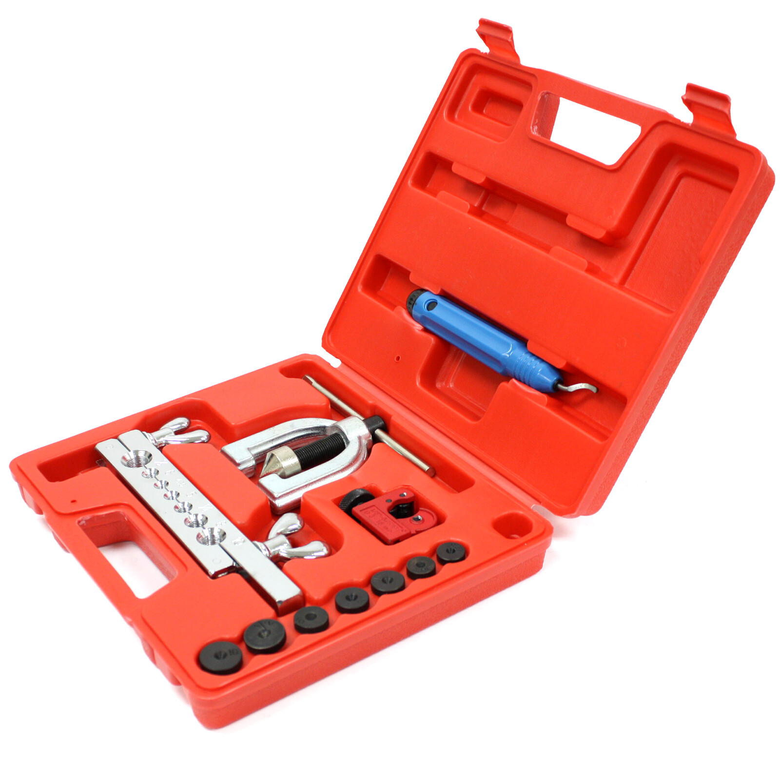 SAE / Metric Double Flaring Brake Line Tool Kit with Mini Pipe Cutter ...
