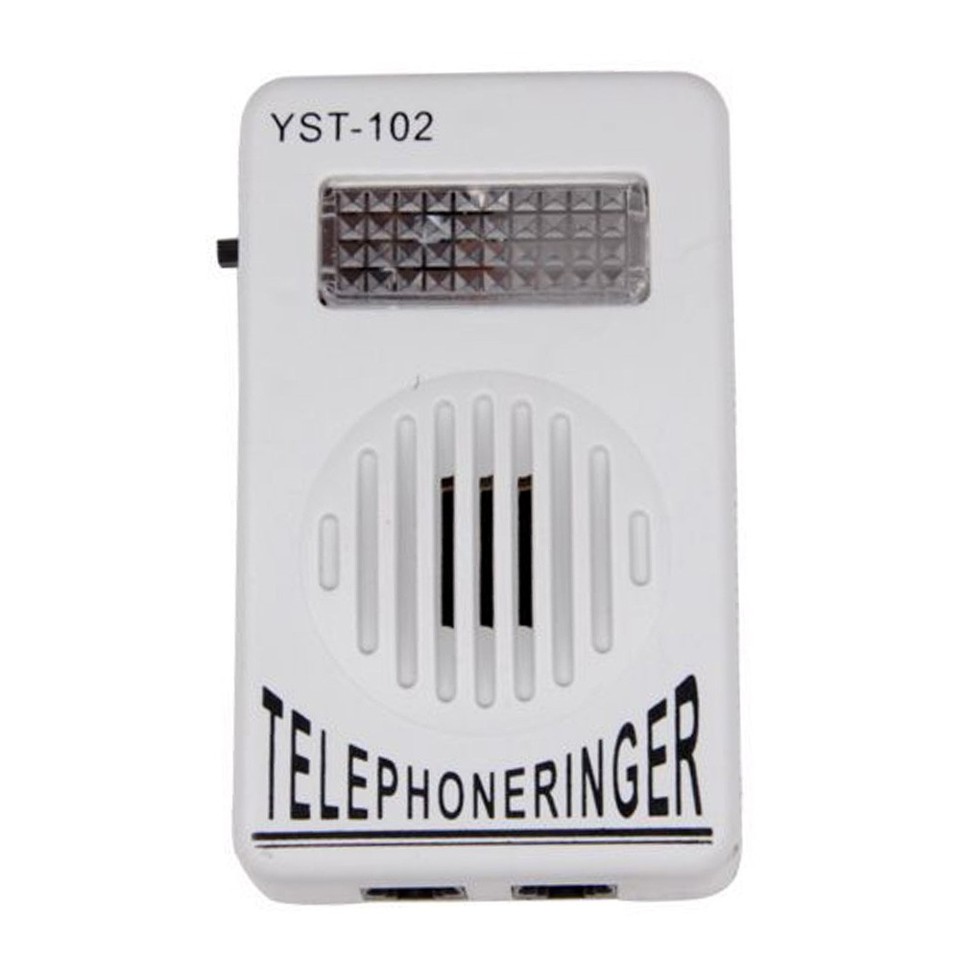 White Extra-Loud Telephone Ringer Phone Sound Amplifier Strobe Light ...