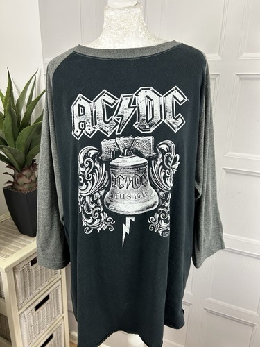 AC/DC Hells Bells T Shirt Chest Size 45in 100% Cotton 3/4 Sleeve Black ...