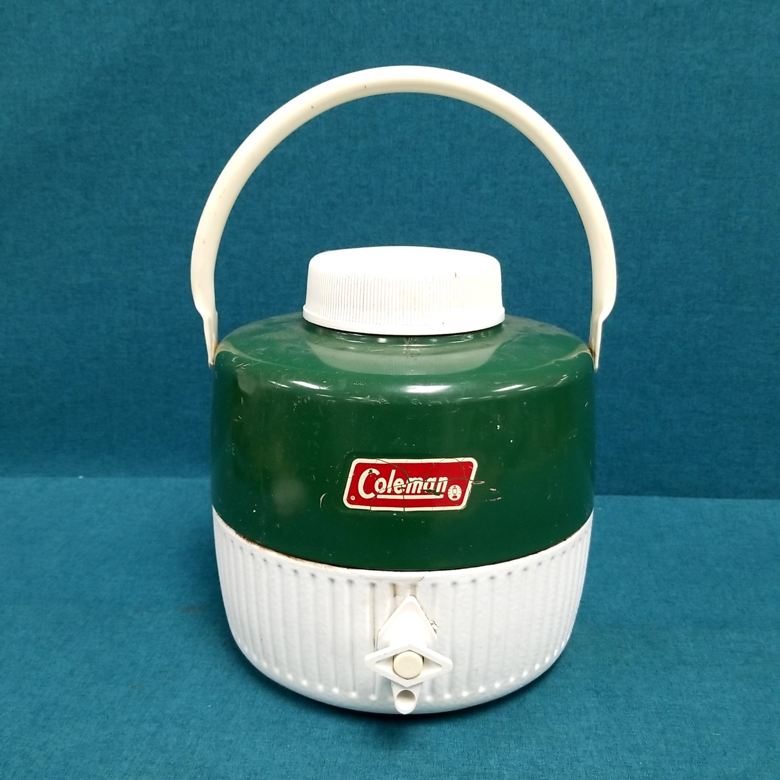 VTG Coleman 1 Gallon Green & White Water Jug Cooler Drink Dispenser | eBay