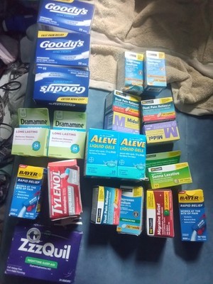 26X LOT ex 8/25 Aleve Goody's ZzzzQuil Midol Naproxen Dramamine Tylenol ...
