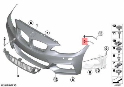 Genuine BMW F20 F21 F22 F23 MOS 114d 114i Insert Bumper Front Right ...