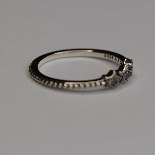 CELESTIAL STARS Authentic PANDORA Beaded Band Ring Sz 7 198492C01-54 ...