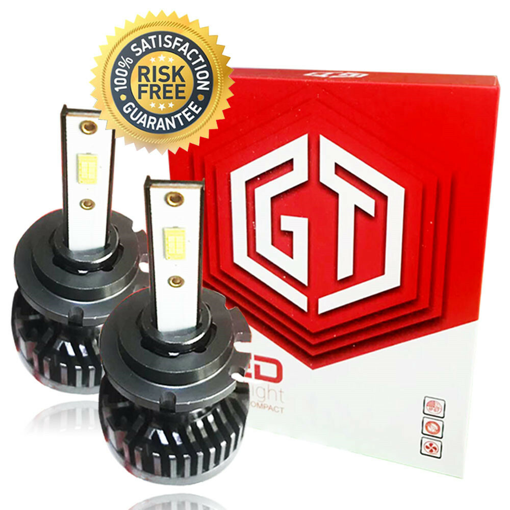 GT3 D2H LED Headlight Bulbs Conversion Kit High & Low Beam 6000K 100W ...