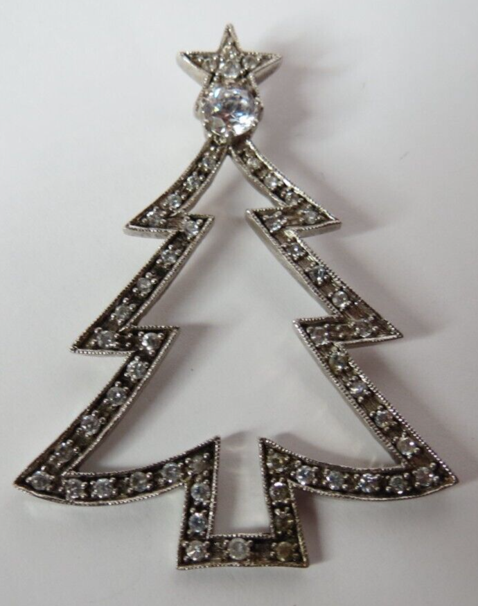 VINTAGE STERLING SILVER NECKLACE PENDANT 51MM X 37MM W/ STONES ...