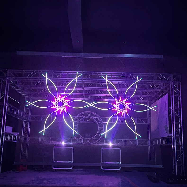 6W RGB Full Color Animation Laser Light Projector Effect Beam For DJ ...