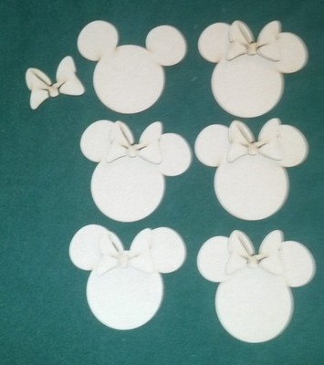 Minnie Mouse shape unfinished cutouts (6 pieces) | eBay