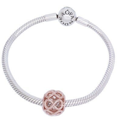 NEW Authentic PANDORA Rose 14k Gold Openwork Infinity Charm Pendant ...
