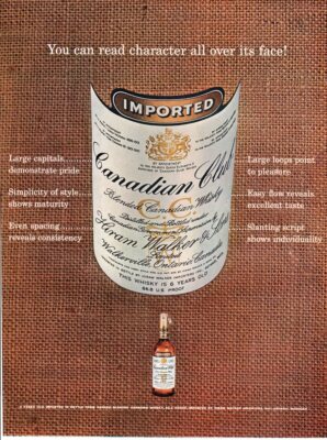 Vintage advertising print Alcohol Canadian Club Read Character label ...