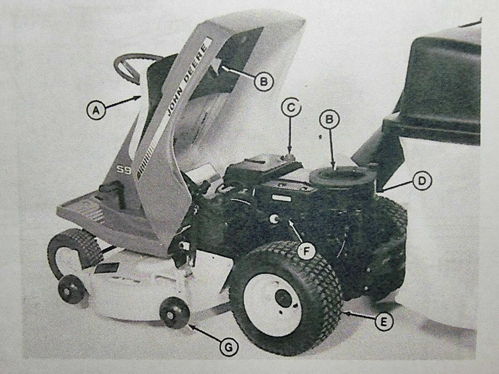 John Deere R70 R72 R92 S82 S92 Riding Mower S/N 360001- Owner Operator ...