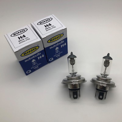 2 x Ring H4 472 Halogen Car Headlight Headlamp Bulb 12v 60/55w P43T ...
