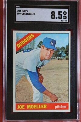 1966 Topps baseball card JOE MOELLER #449 SGC 8.5 NM-MT+ Los Angeles ...