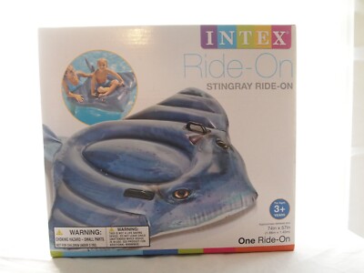 New! INTEX STINGRAY inflatable RIDE ON Swimming Pool Float Toy 74" x 57 ...