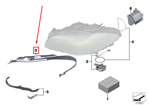 NEW BMW 5 F10 FRONT LEFT HEADLIGHT GASKET 63117240367 7240367 ORIGINAL ...