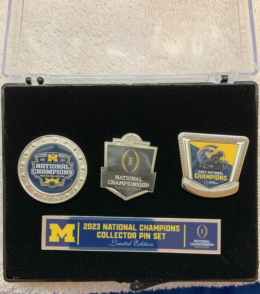 MICHIGAN WOLVERINES 2023 COLLEGE NATIONAL CHAMPIONSHIP PIN SETS 5 PC ...