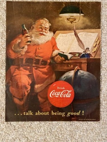 Santa Magazine Ads 2 Coca-Cola 1951 9 3/4"x 12 1/2" 1960 10 1/2" x 13 1 ...