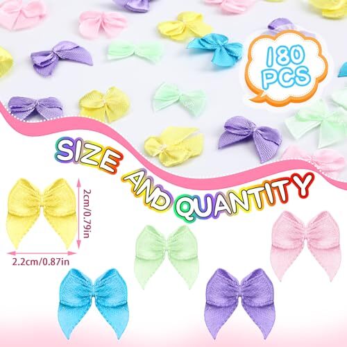 Easter Bows 180Pcs Easter Tiny Bows Mini Small Satin Ribbon Bows for ...