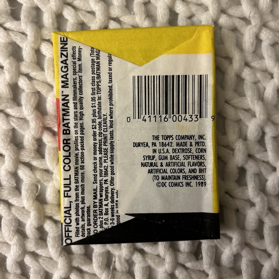 1989 Topps Batman Trading Cards 1st Series Wax Pack (Batman On Wrapper ...
