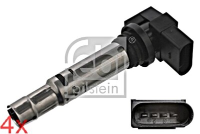 FEBI x4 pcs Ignition Coil For VW SKODA SEAT AUDI Beetle Bora Gp Cc Eos ...