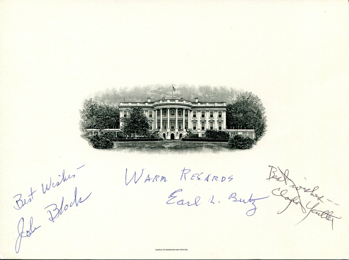 Clayton Yeutter Earl Butz John Block Secretary of Agriculture Signed ...