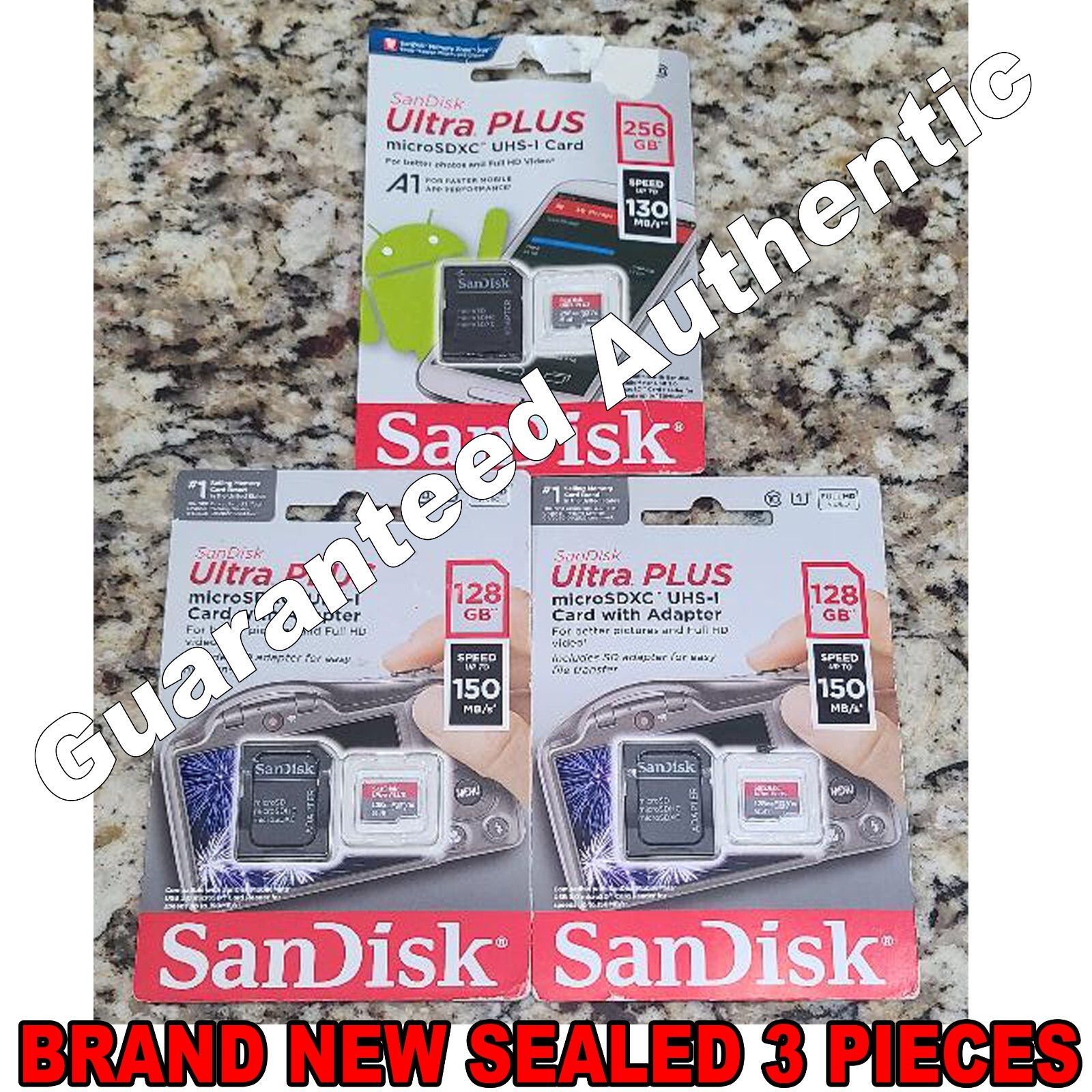 SanDisk Ultra Plus SDXC UHS-1 Card 128GB Speed Up to 150 MB/s Full HD ...