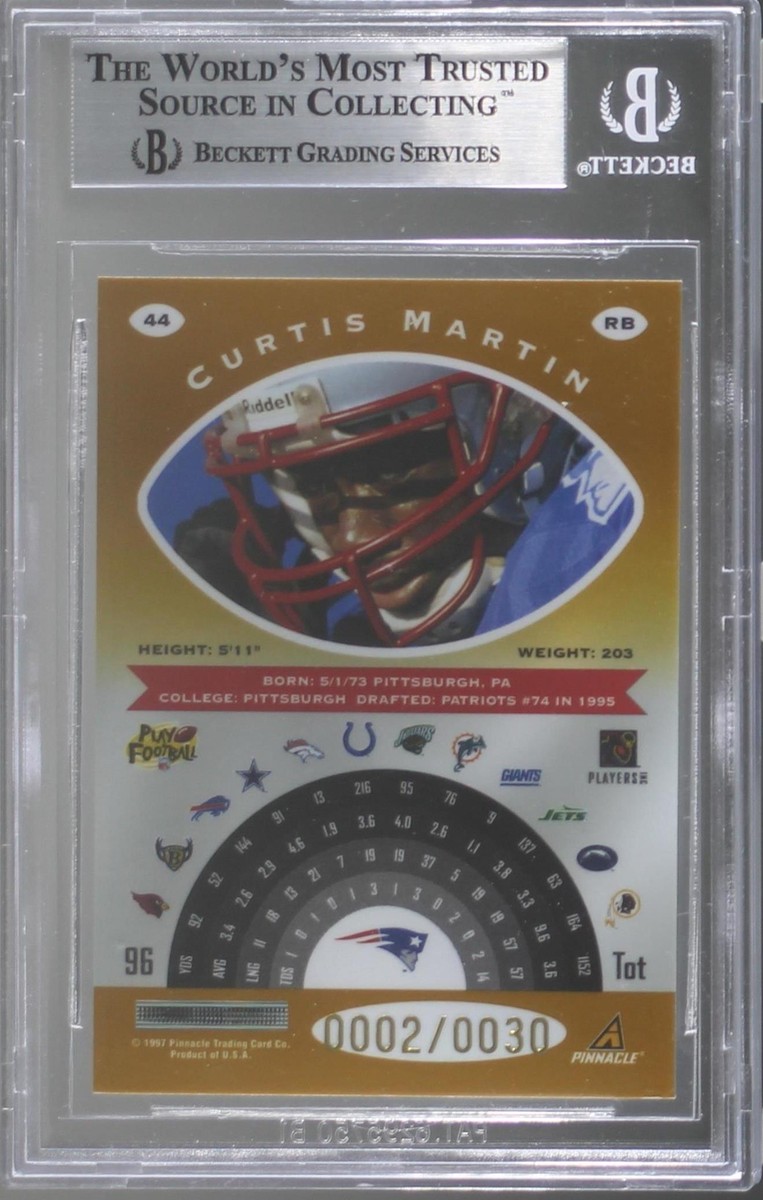 1997 Pinnacle Totally Certified Curtis Martin #44 for sale | eBay