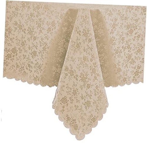 Waterproof Vinyl Tablecloth, Rectangle Heavy Plastic 60" x 104" Beige ...