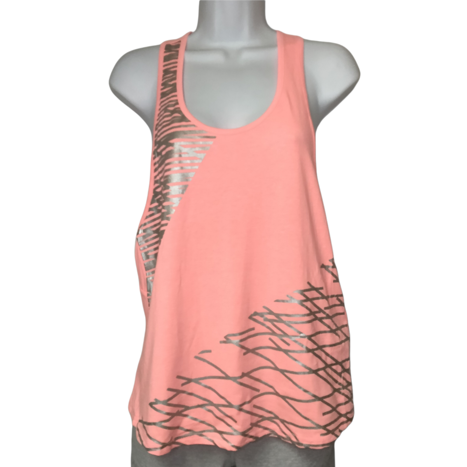 AVIA UNDER ARMOUR Outfit Silver Leggings Coral Racerback Top Tank Size ...