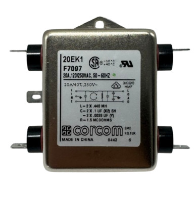 CORCOM 20EK1 F7097 EMI RFI filter Power line filter 20A 120/250v | eBay