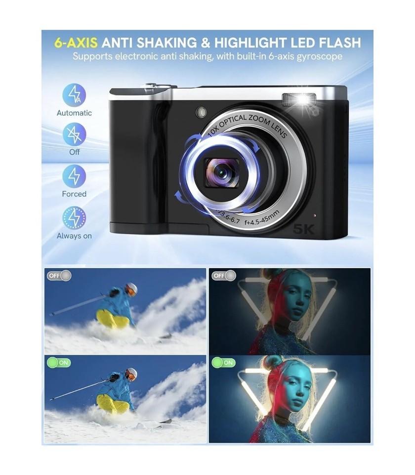 5K Digital Camera 2024 Newest 56MP Cameras for Photography Autofocus ...