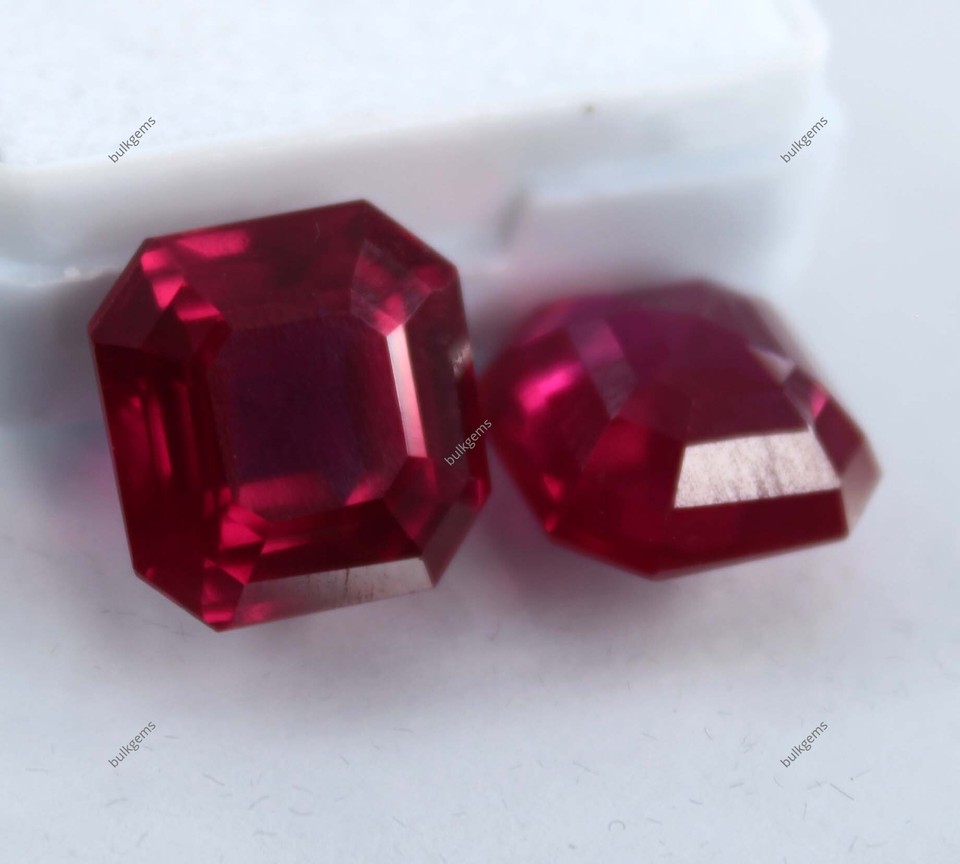 Natural 20 Ct Ruby Red Square Cut CERTIFIED Loose Gemstone AA+ Pair | eBay