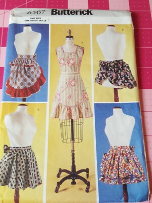 Butterick Pattern 6567 Kitchen Aprons Full + Half Aprons Sizes S M L XL ...