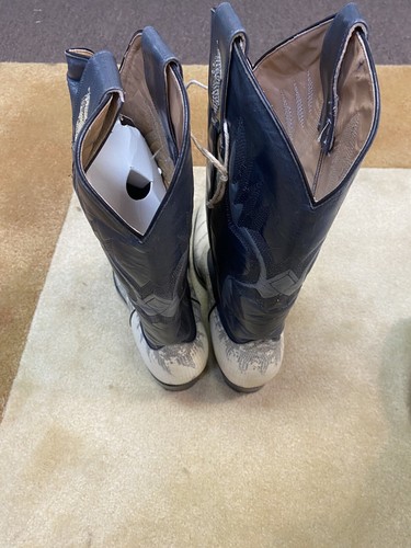 Vintage Handmade Leon Mexico Lizard Hand stitched Cowboy Leather Boots ...