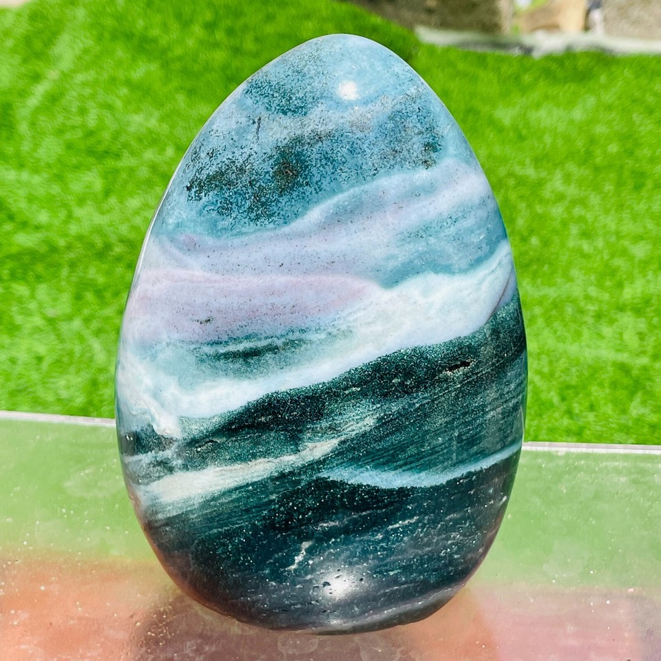 1510g Natural Sky Blue Ocean Jasper Crystal Polished Display Specimen ...