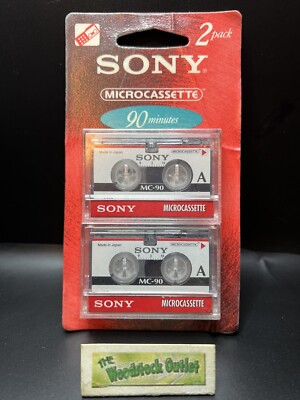NEW SEALED Sony Microcassette Audio Cassette Tape 90 Min. 2 Pack ...