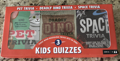 Set of 3 Kids Quizzes Trivia Card Sets New Unopened 8+ Years Pet Space ...