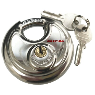 70mm STAINLESS STEEL DISC LOCK LOCKS VEHICLE VAN VAULT TOOL SAFE ...