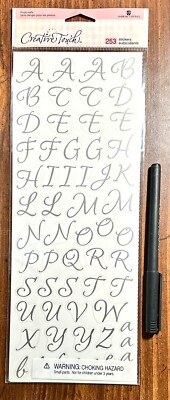 Letter Stickers Silver Script Scrapbooking Card Journal 3 sheets | eBay