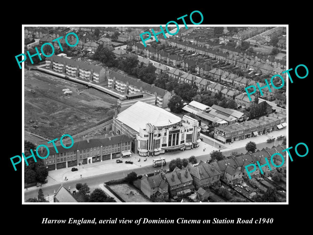 OLD 6 X 4 HISTORIC PHOTO OF HARROW ENGLAND AERIAL VIEW OF DOMINION ...