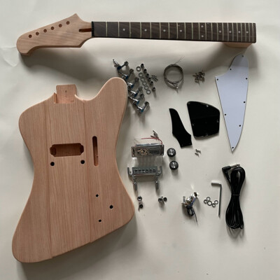 Unfinished DIY Firebird Electric Guitar Full Set Kit Mahogany Body ...