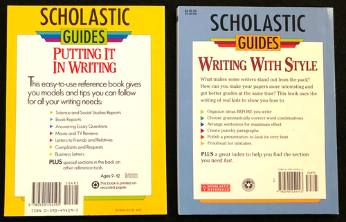 SCHOLASTIC WRITING GUIDES (Putting It In Writing & Writing With Style ...