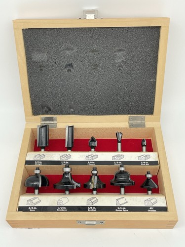 Sears Craftsman NOS 10pc Carbide Tipped Router Bit Set 26002 | eBay