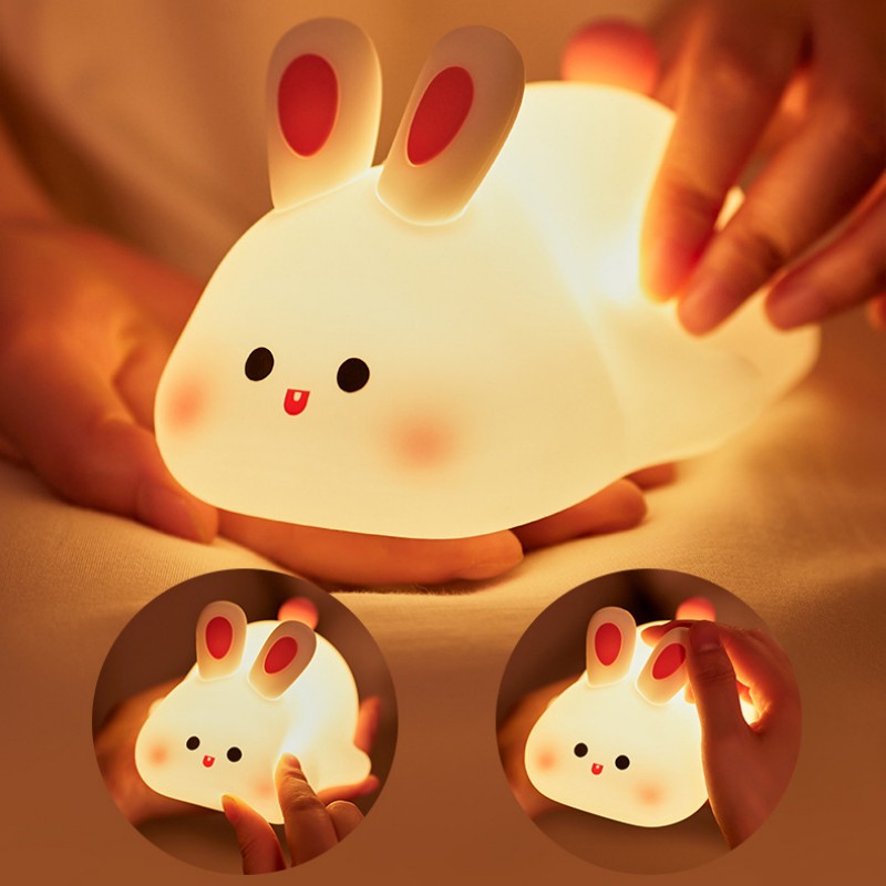 Cute LED Night Light Touch Sensor Cartoon Kid's Nightlights Big Face ...