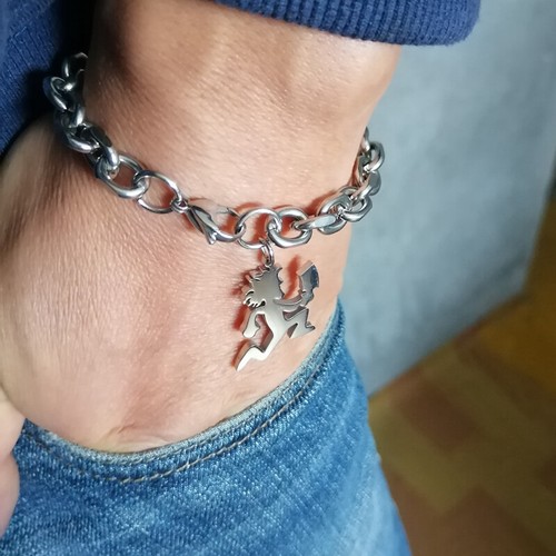 Hatchetman Juggalo stainless steel Oval link Grind flat chain bracelet ...