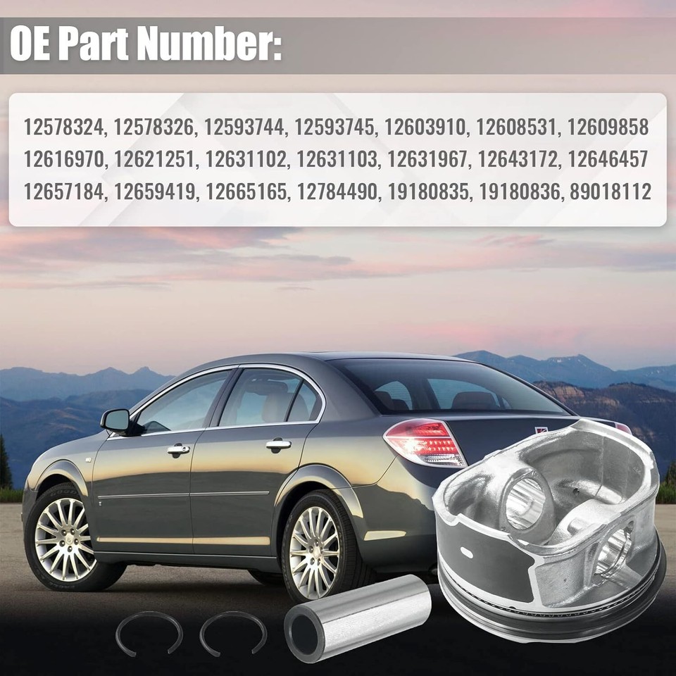 2.4l Pistons & Rings Kit Fit For Buick Chevrolet Gmc Pontiac Saturn ...