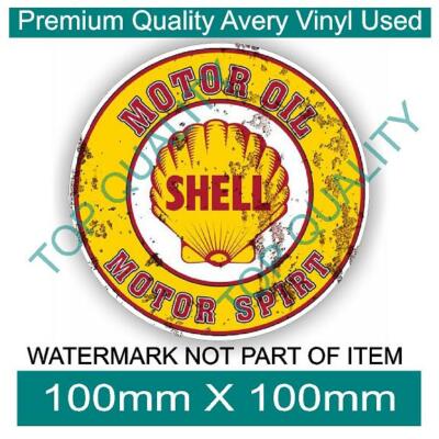 VINTAGE SHELL GASOLINE OIL Decal Sticker Vintage Retro Man Cave Hot Rod ...