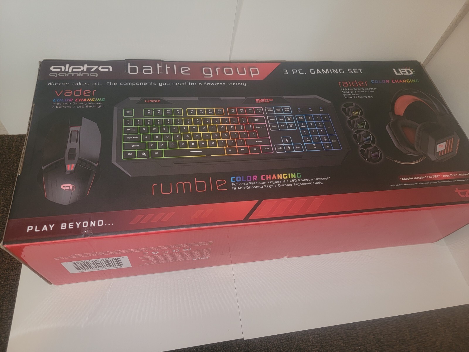 Alpha Gaming Battle Group 3-Piece Set with Headset, Keyboard & Mouse | eBay