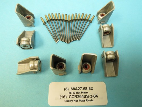 8 ea. #8-32 Offset Angle Self Locking Floating Nut Plates Self Locking ...